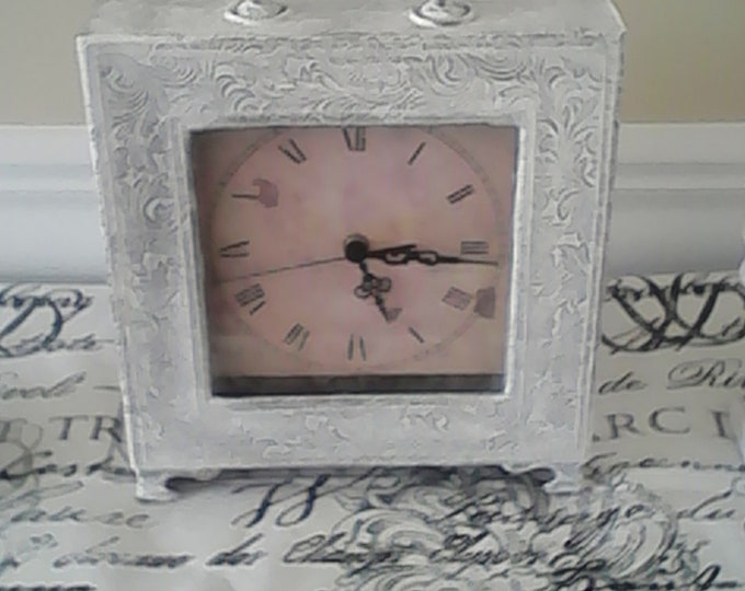 Table Top Clock, Country French, Farmhouse With Embossed Design on ...
