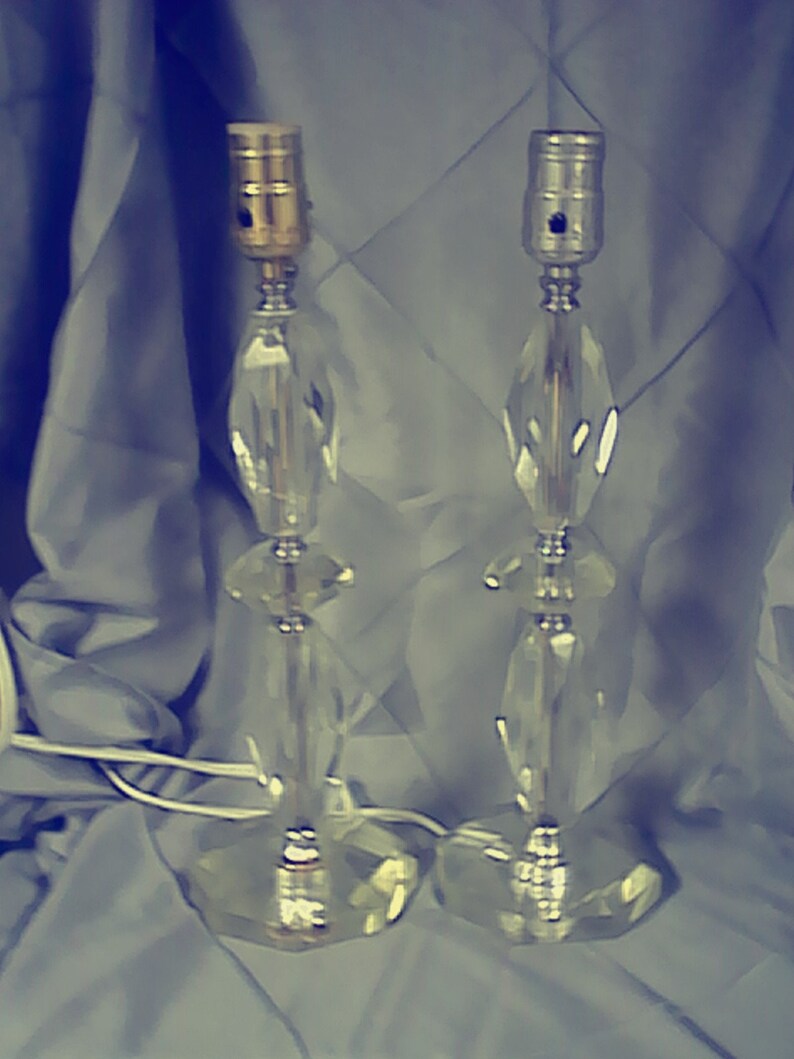 Crystal Look Table Lamps. Vintage at Least 55 Years Old. Set - Etsy