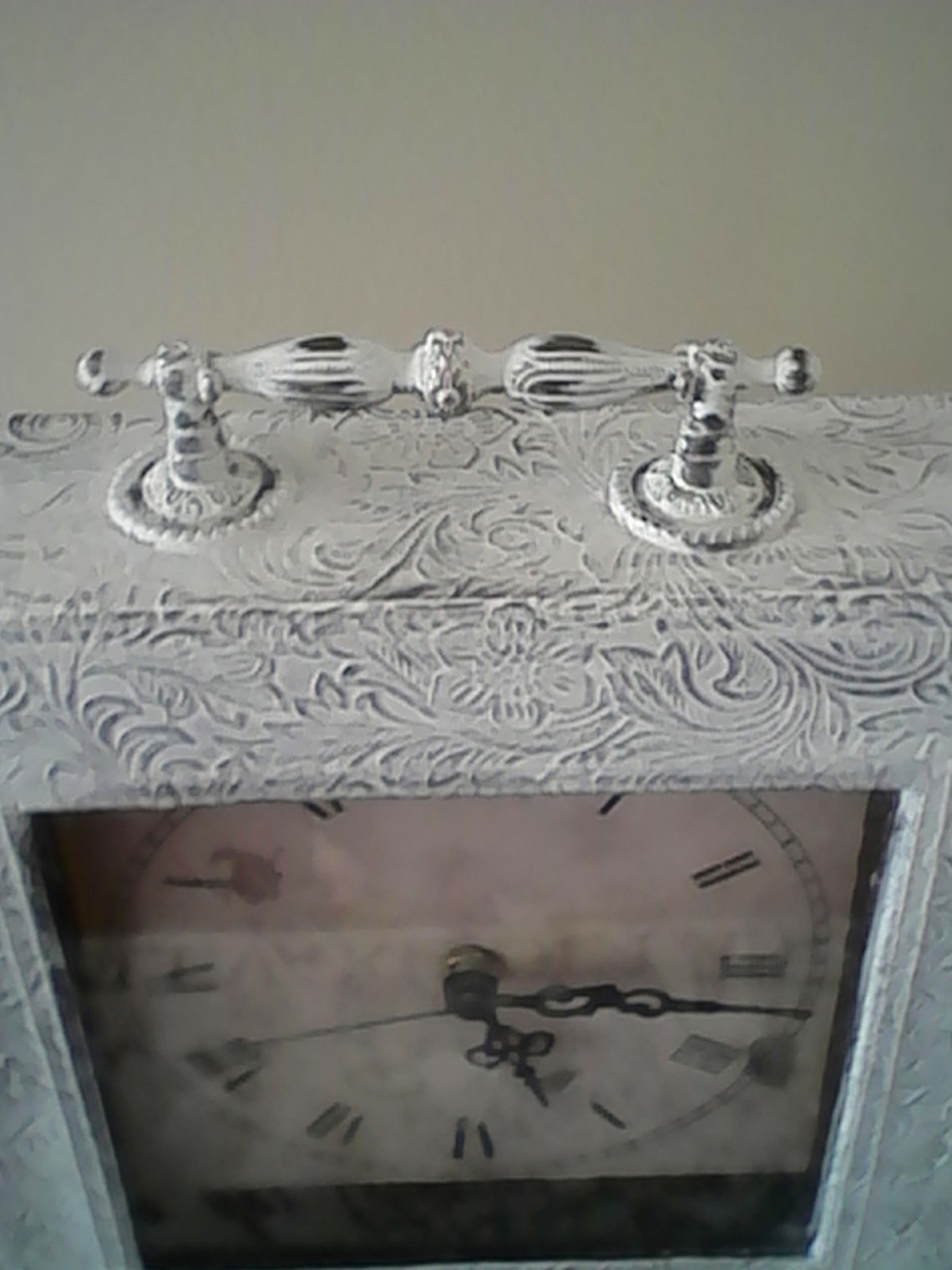 Table top clock country French farmhouse with embossed | Etsy