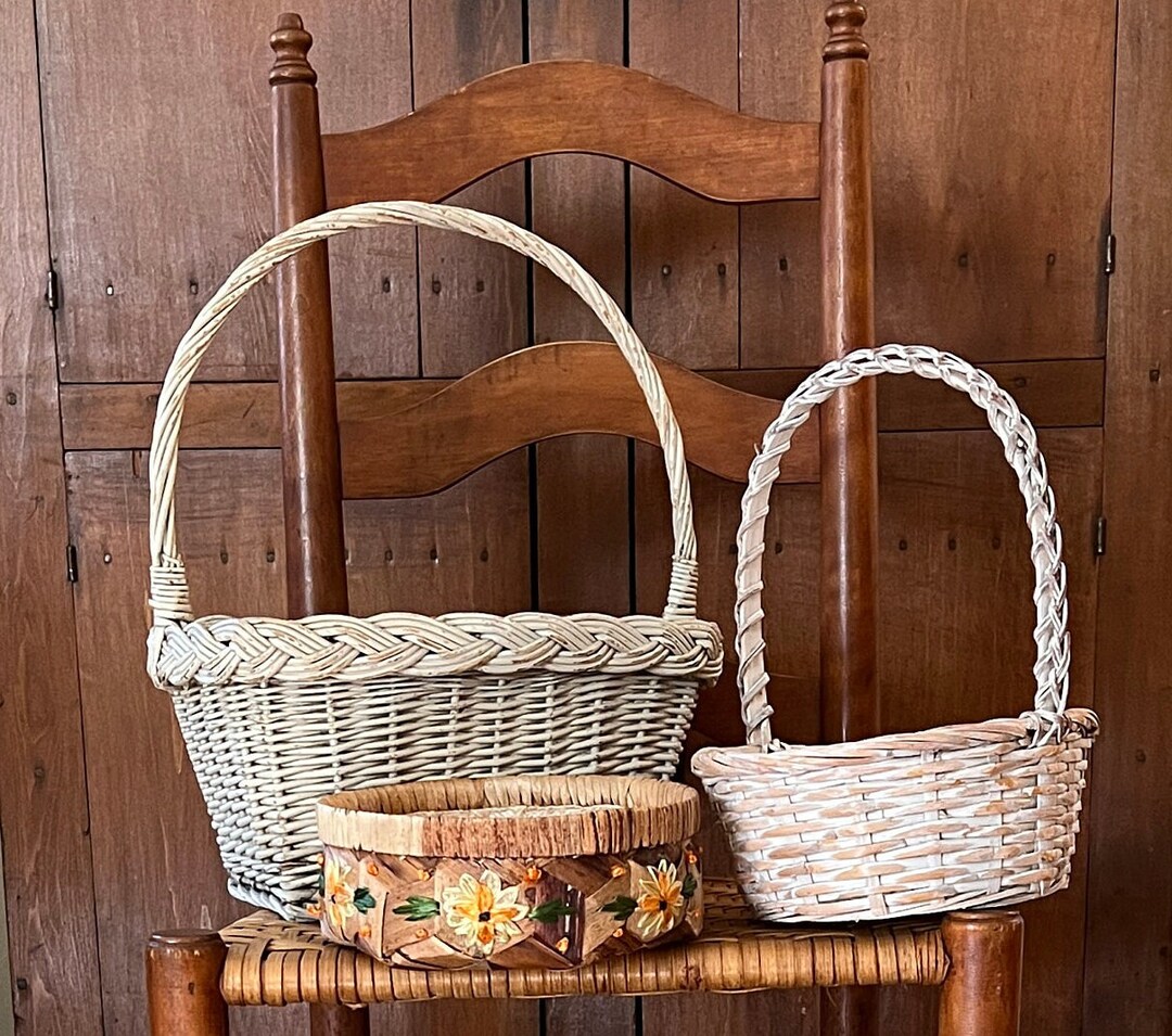 Vintage Baskets With/without Handles: Versatile & Adaptable Uses. Ideal ...