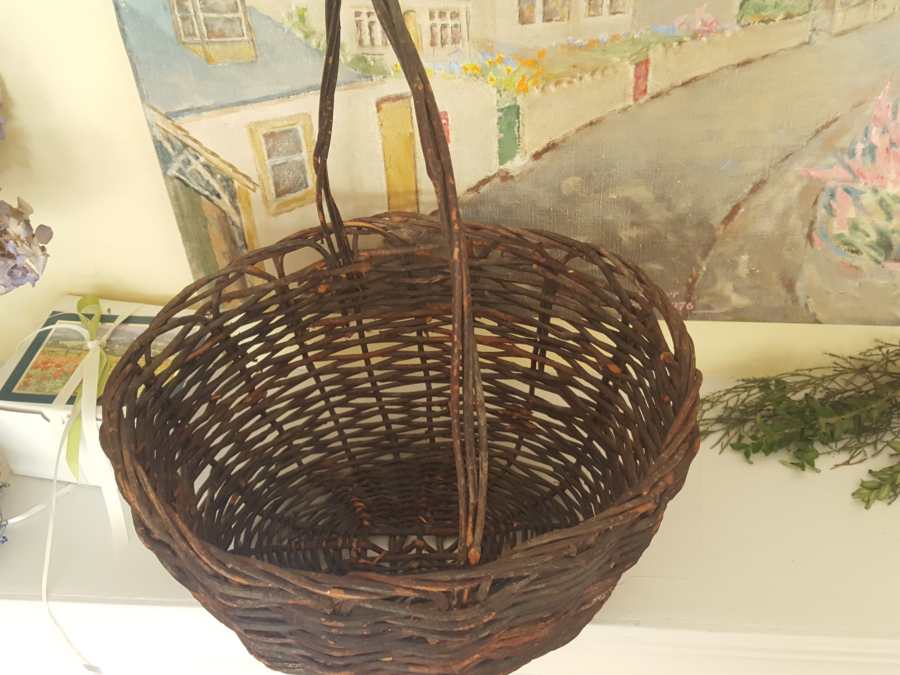 Handwoven Grapevine Basket Medium-large Size - Etsy