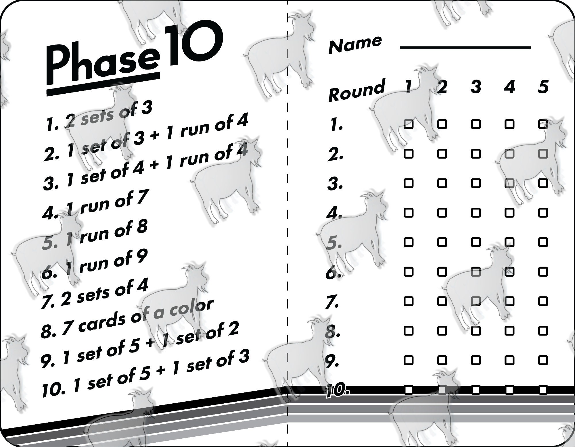 Phase 10 Score Card and Book - Etsy