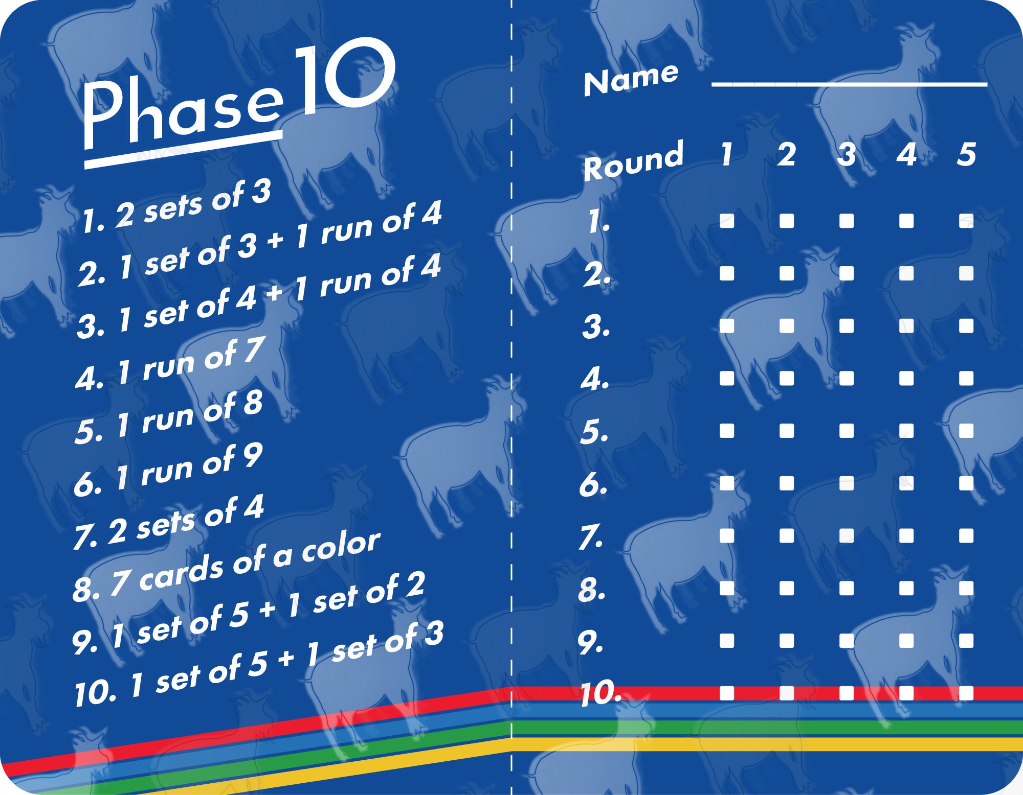 Phase 10 Score Card and Book - Etsy