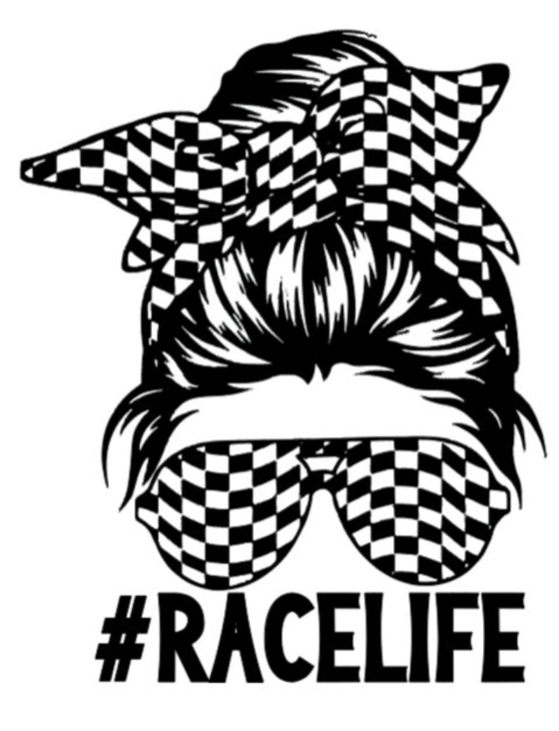 Race Life Messy Bun PNG - Etsy