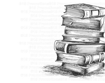 Book Stack Coloring Page - Etsy