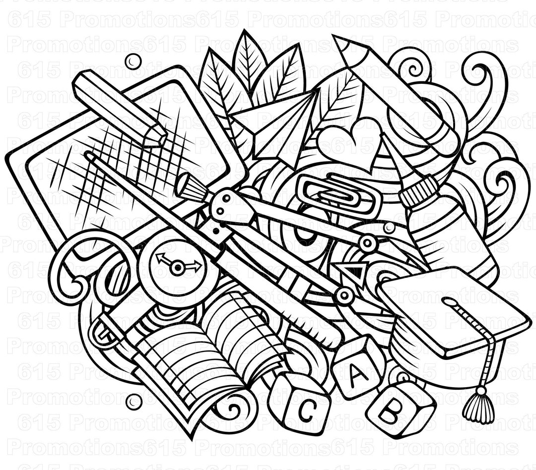 24 X 36 Large Coloring Poster School Stuff II - Etsy