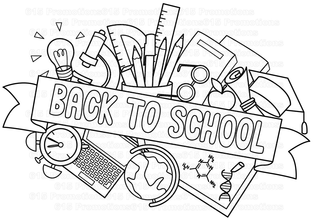 24" X 36" Large Coloring Poster - Back to School II - Etsy