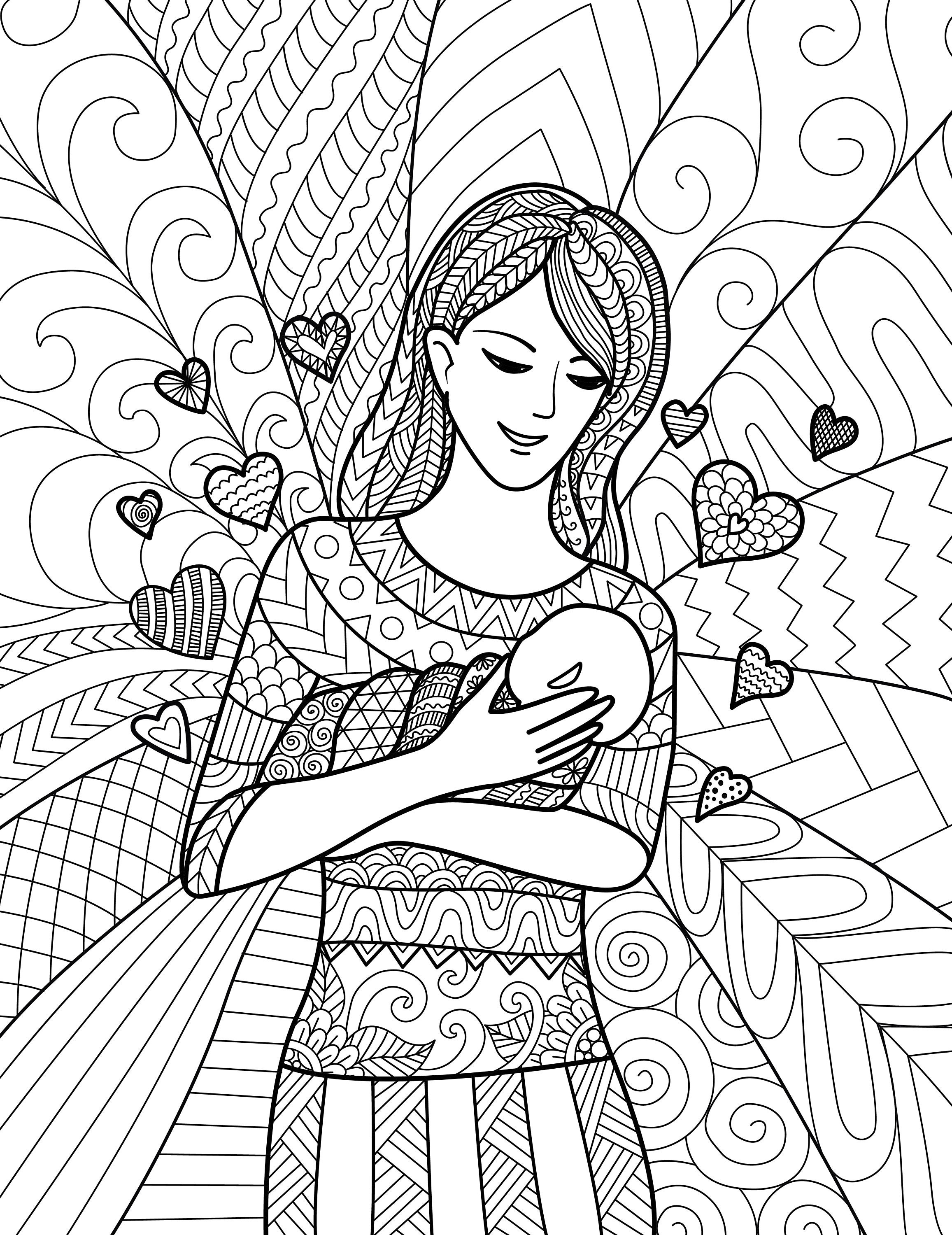 24 X 36 Large Coloring Poster Mother I | Etsy