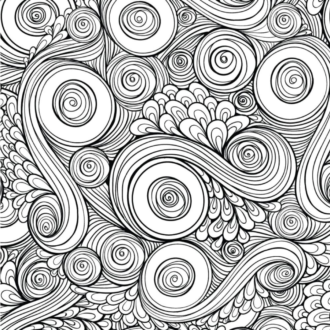 24" X 24" Large Coloring Poster - Swirly - Etsy