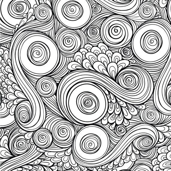 24 X 24 Large Coloring Poster Swirly | Etsy