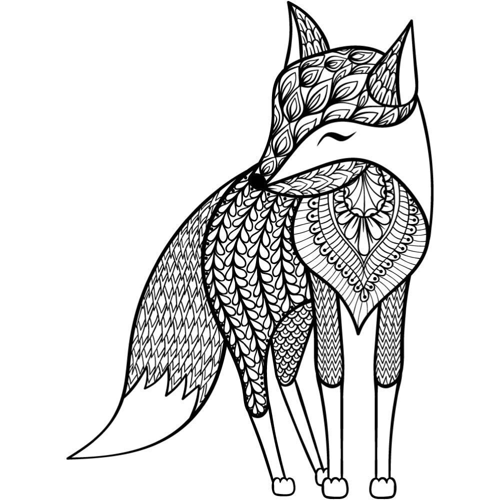 24 X 24 Large Coloring Poster Fox - Etsy