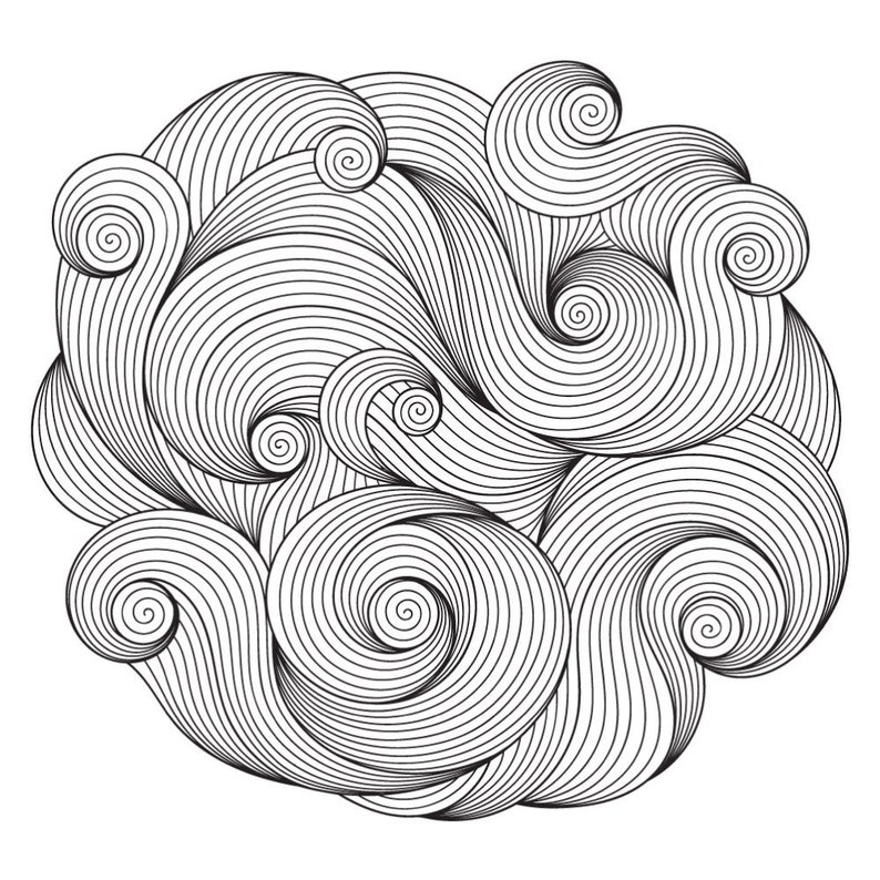 24 X 24 Large Coloring Poster Swirly III - Etsy