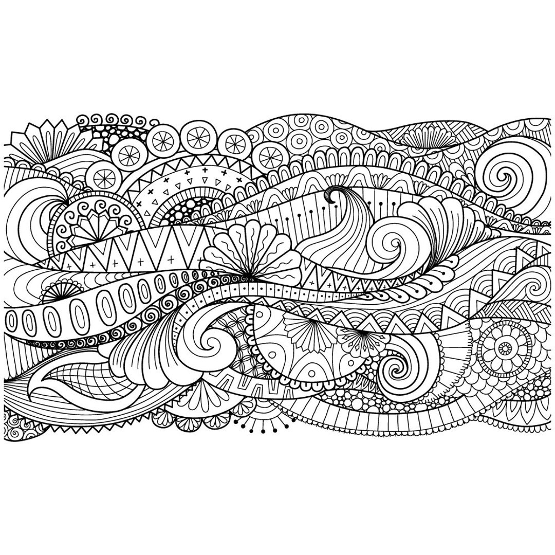 24 X 24 Large Coloring Poster Swirly IV - Etsy