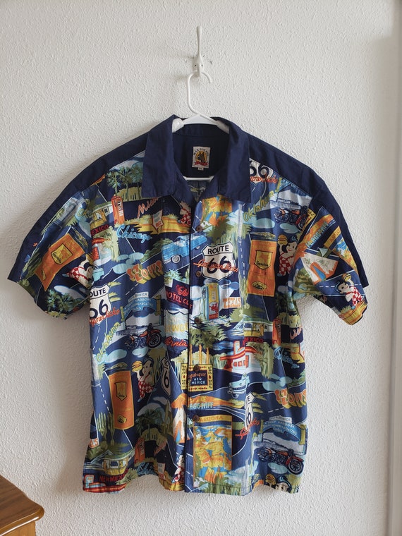 1990s Max Boxer USA 66 Route Print Mens Cotton Shorts… - Gem