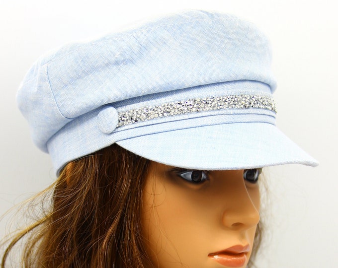 Summer Linen Breton Cap for Women Baker Boy Hat. - Etsy