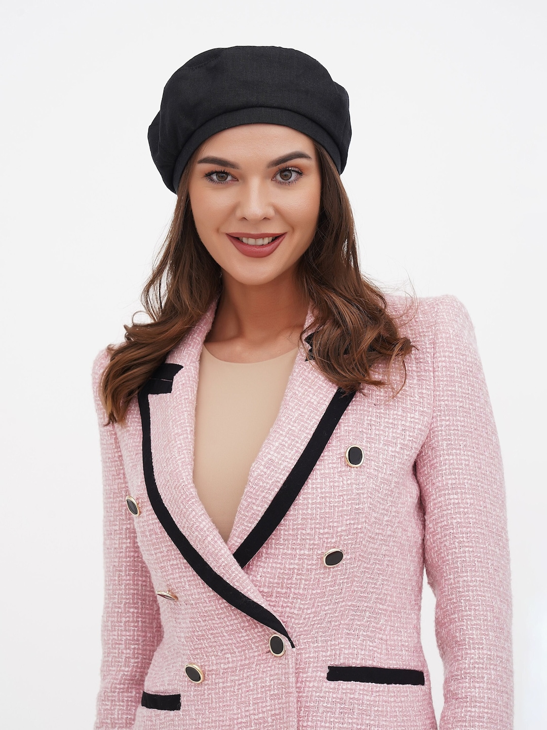 Black Linen Beret: Women's French Fashion Summer Hat - Etsy