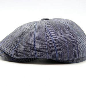Blue Newsboy Hat Flat Wool Men's Bakers Boy Cap. - Etsy