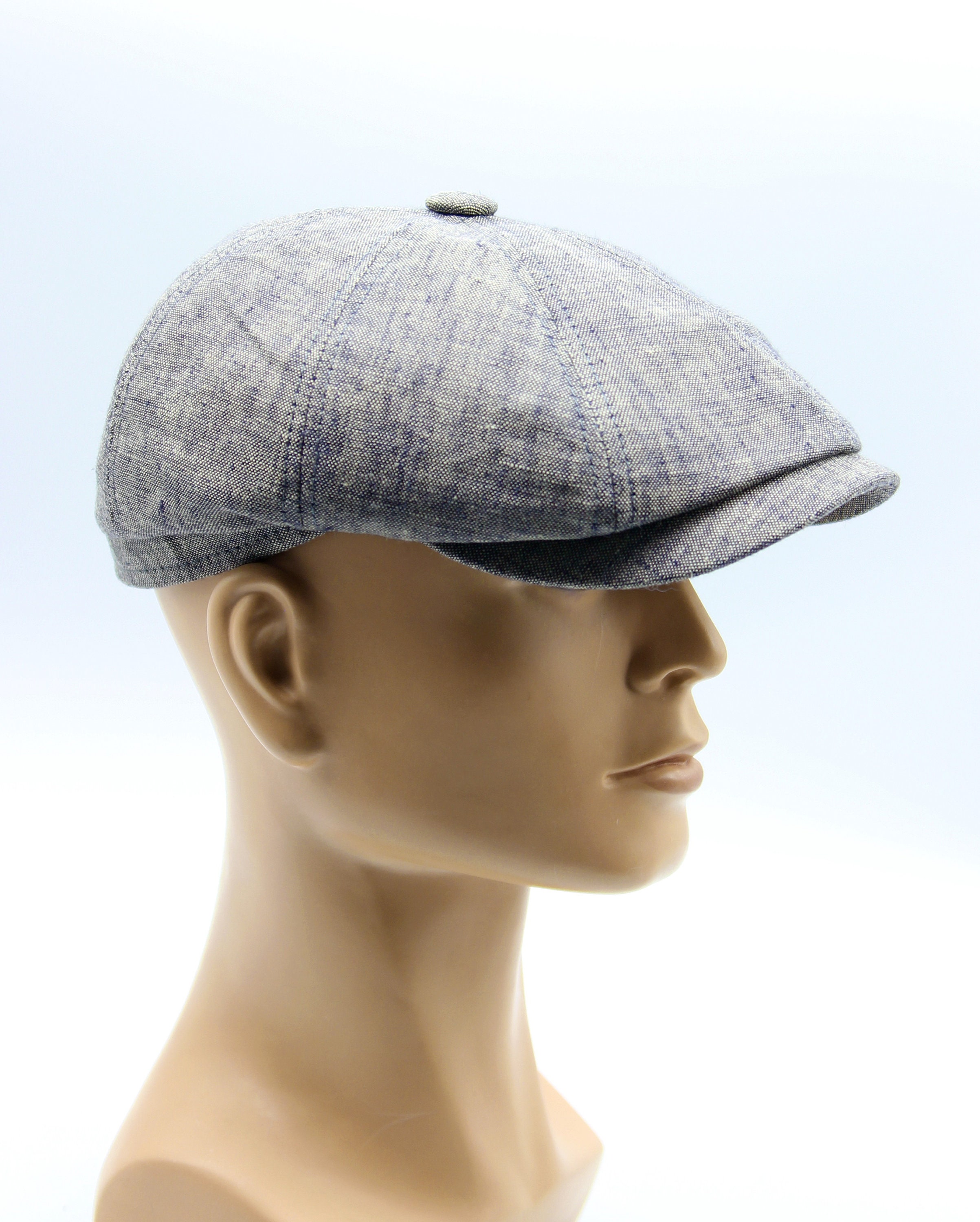 Men's summer linen cap best newsboy hat grey | Etsy