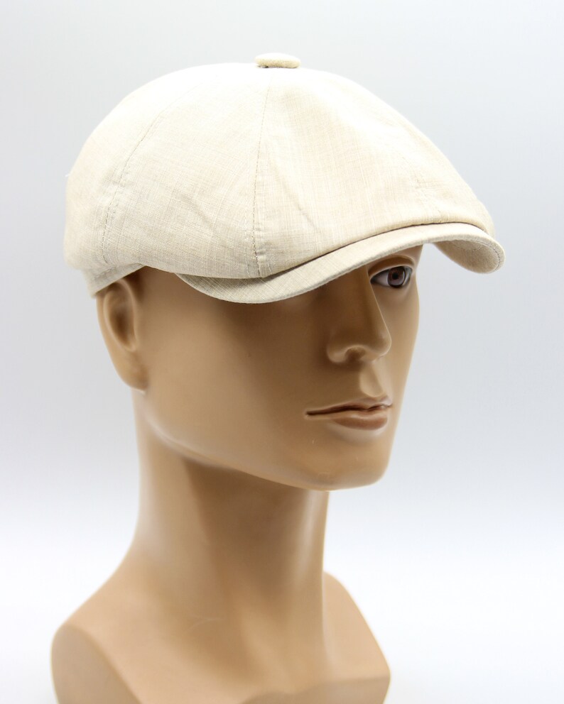 Summer Beige Newsboy Hat Men's Cotton Cap Trendy - Etsy