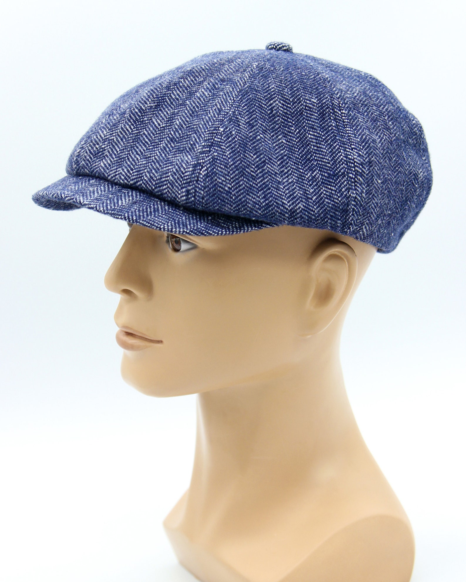 Newsboy 8 Panel Cap Slouchy Baker Boy Men's Hat Blue. - Etsy
