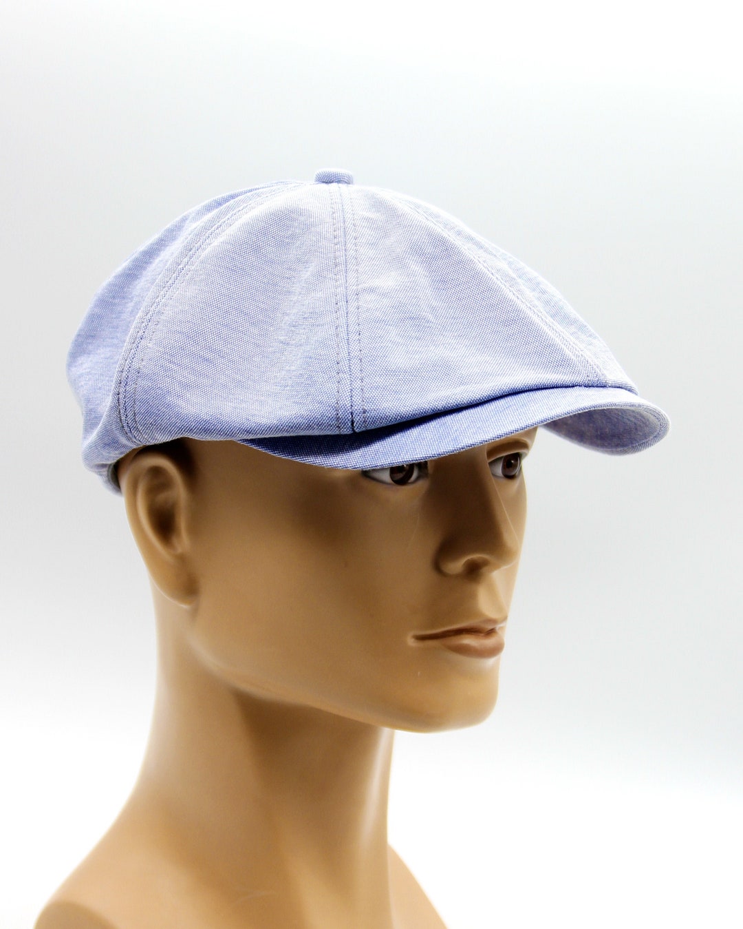 Blue Newsboy Hat Summer Men's Cotton Cap Trendy - Etsy