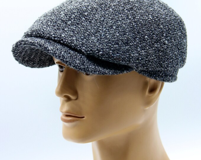 Men's Wool Tweed Newsboy Cap Grey. - Etsy