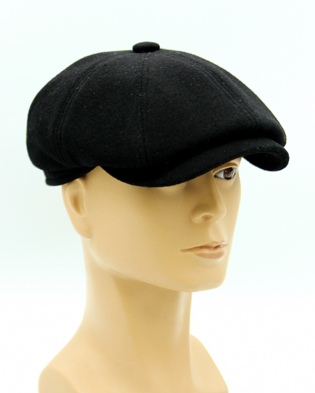 Spring Men's Black Wool Newsboy Cap Baker Boy Hat. - Etsy