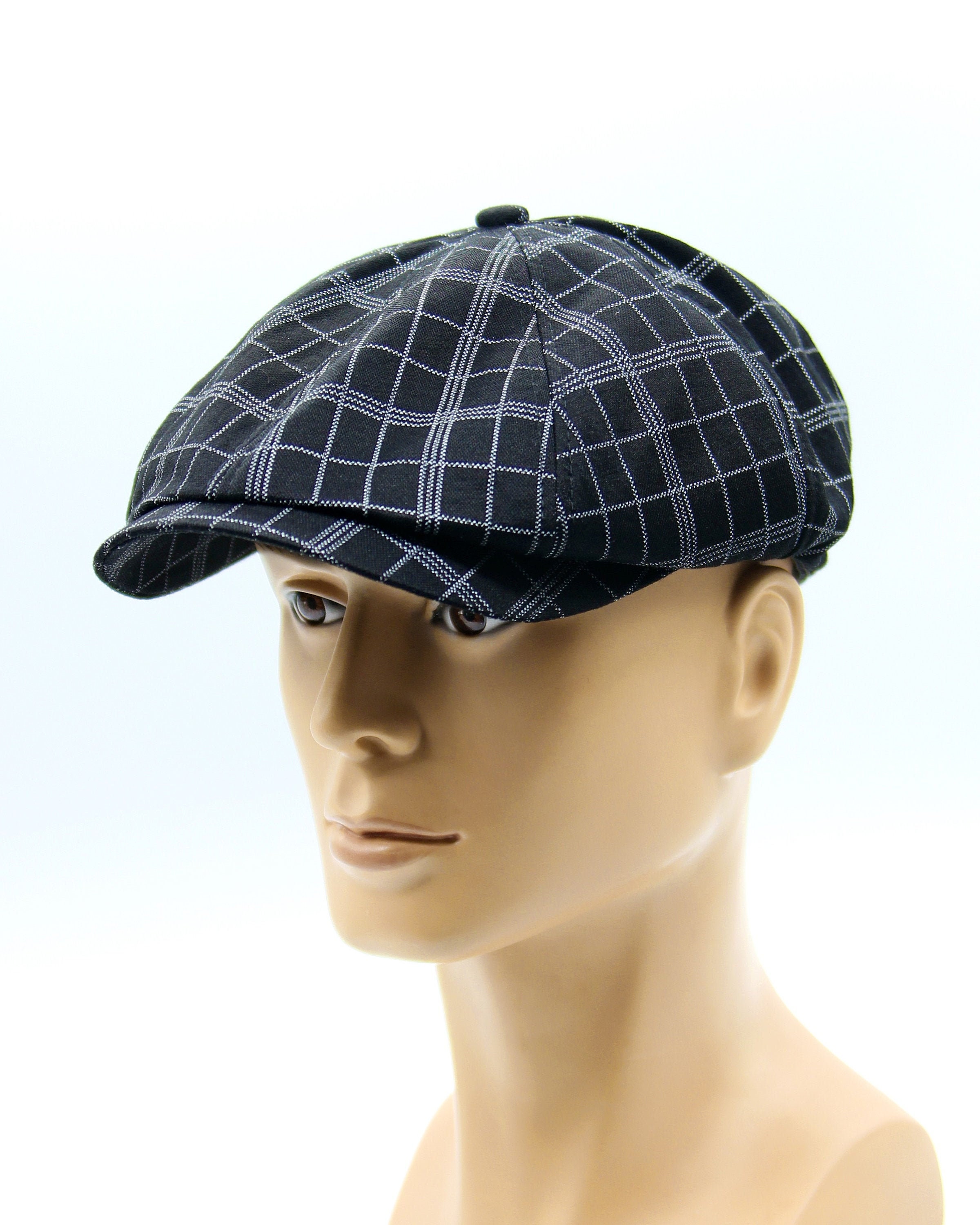 Summer Newsboy Cap Men's Black | Etsy