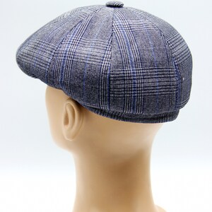 Blue Newsboy Hat Flat Wool Men's Bakers Boy Cap. - Etsy