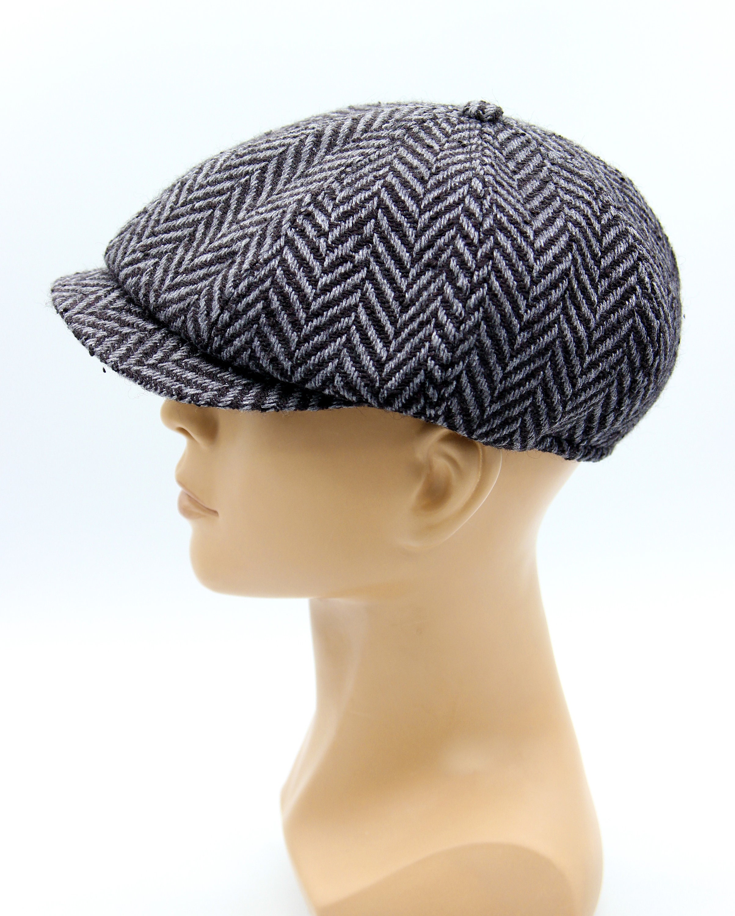 Newsboy Baker Boy Cap Men's Slouchy 8 Panel Hat Grey. - Etsy