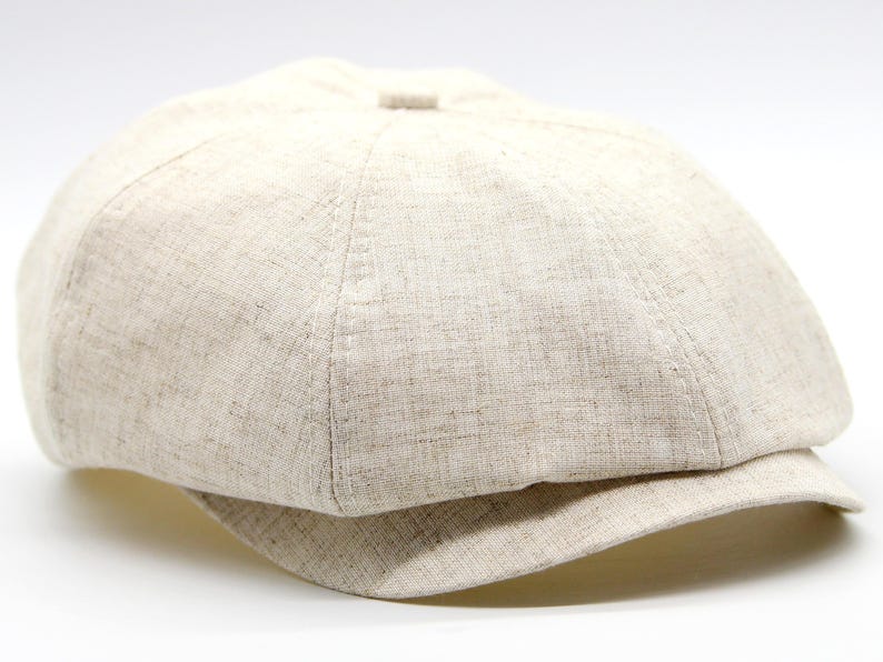 Natural Linen Summer Newsboy Cap for Men Paperboy Style Classic Beige ...