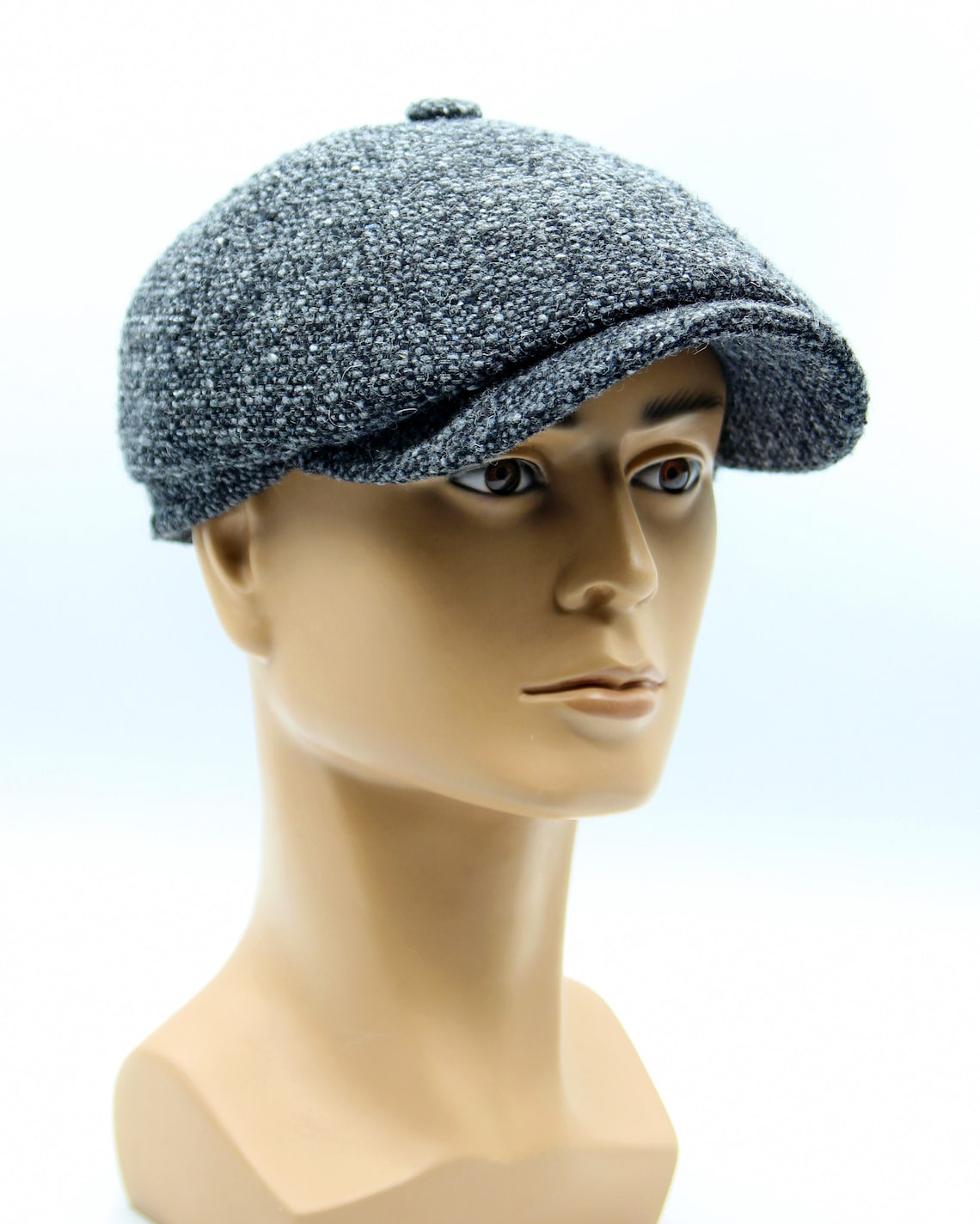 Men's Wool Tweed Newsboy Cap Grey. - Etsy