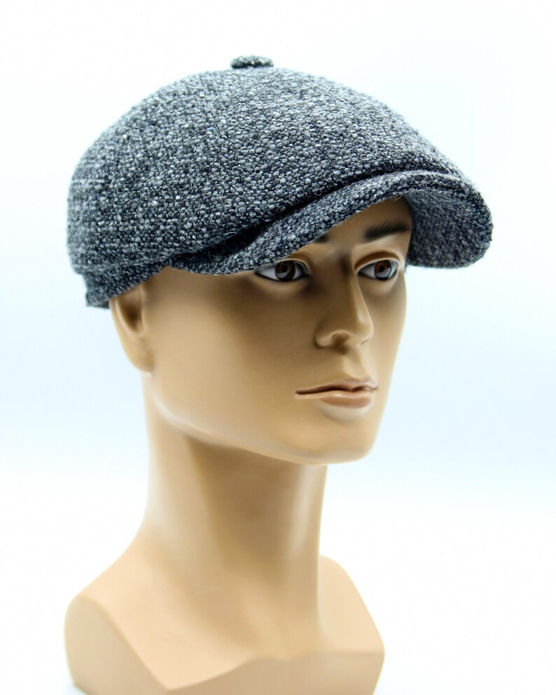 Men's Wool Tweed Newsboy Cap Grey. - Etsy