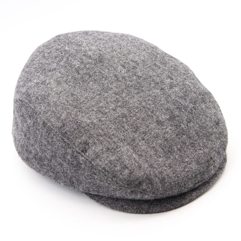 Tweed Flat Cap Grey Men's Wool Driving Classic Ivy Style Cabbie Hat ...