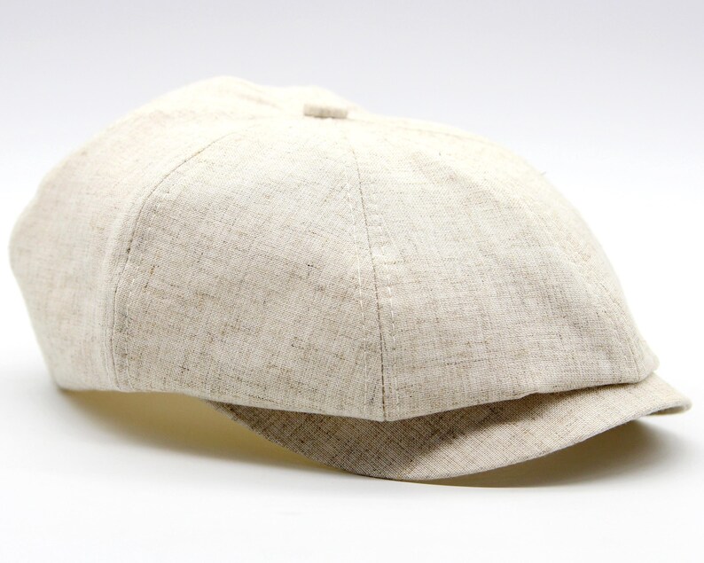 Natural Linen Summer Newsboy Cap for Men Paperboy Style Classic Beige ...