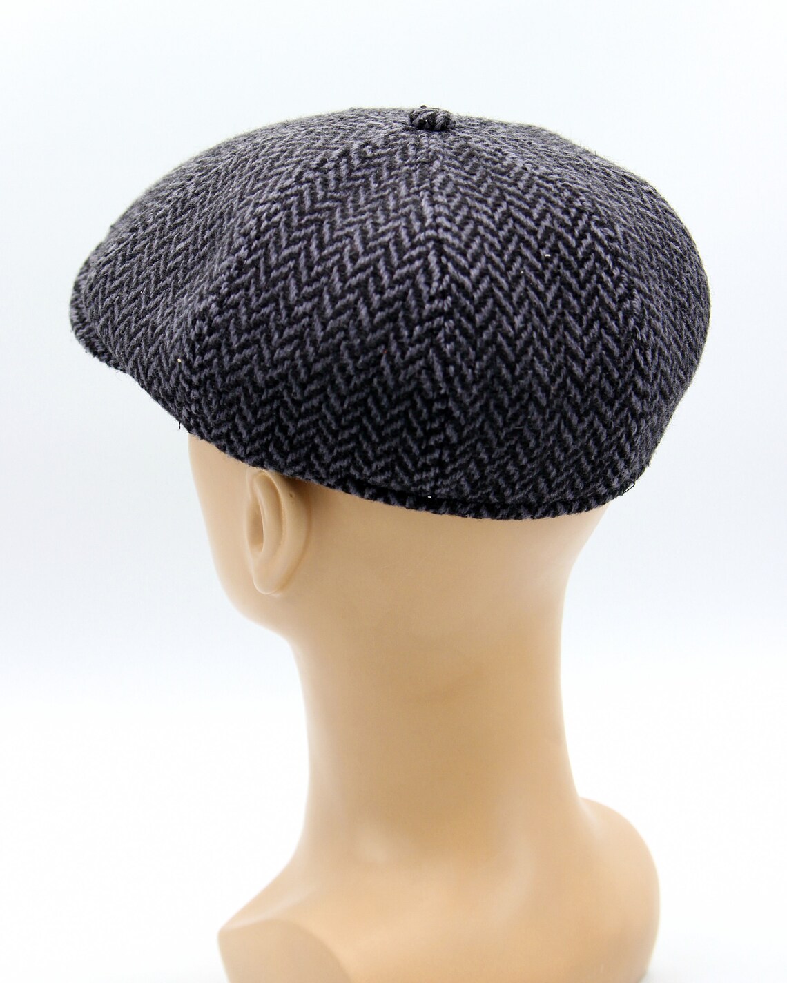 Grey Baker Boy Cap Newsboy Hat Men's Slouchy 8 Panel. | Etsy