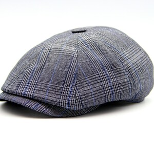 Blue Newsboy Hat Flat Wool Men's Bakers Boy Cap. - Etsy
