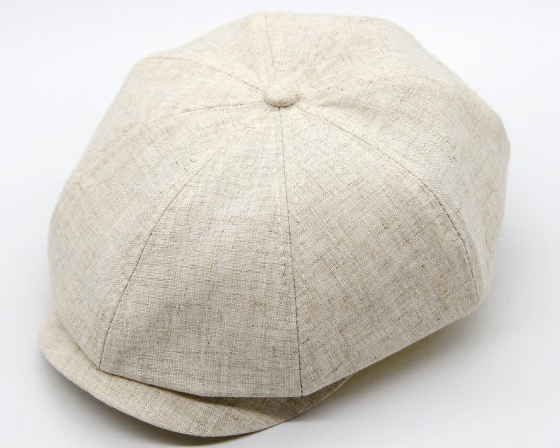Natural Linen Summer Newsboy Cap for Men Paperboy Style Classic Beige ...