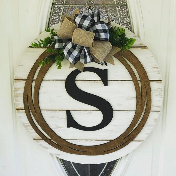 Monogram Door Wreath - Etsy