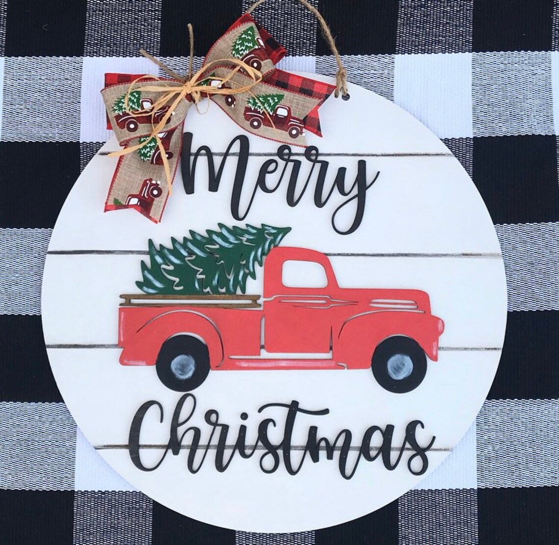 Farmhouse Shiplap Style Raised Lettering Merry Christmas Red - Etsy