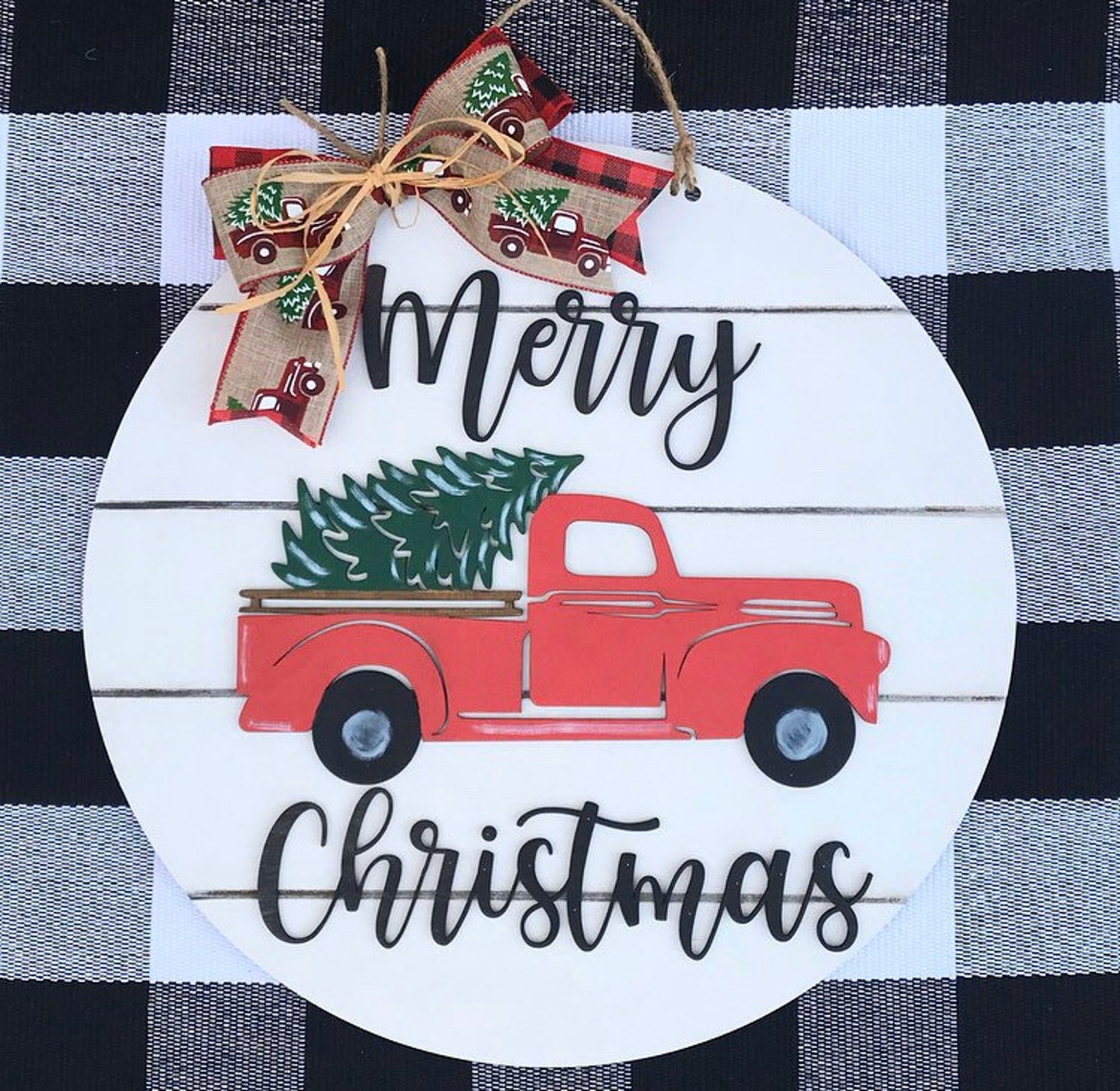 Farmhouse Shiplap Style Raised Lettering Merry Christmas Red - Etsy