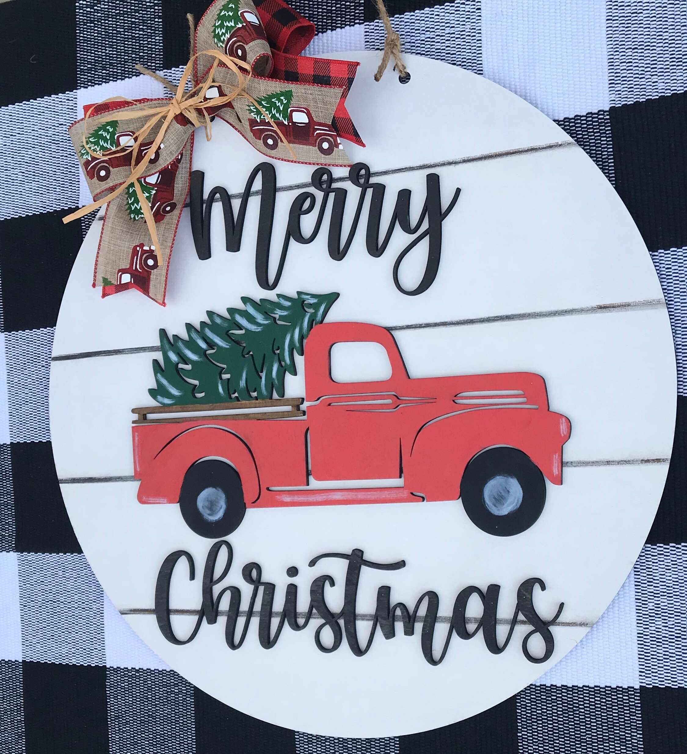 Farmhouse Shiplap Style Raised Lettering Merry Christmas Red - Etsy