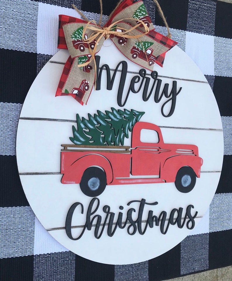 Farmhouse Shiplap Style Raised Lettering Merry Christmas Red | Etsy
