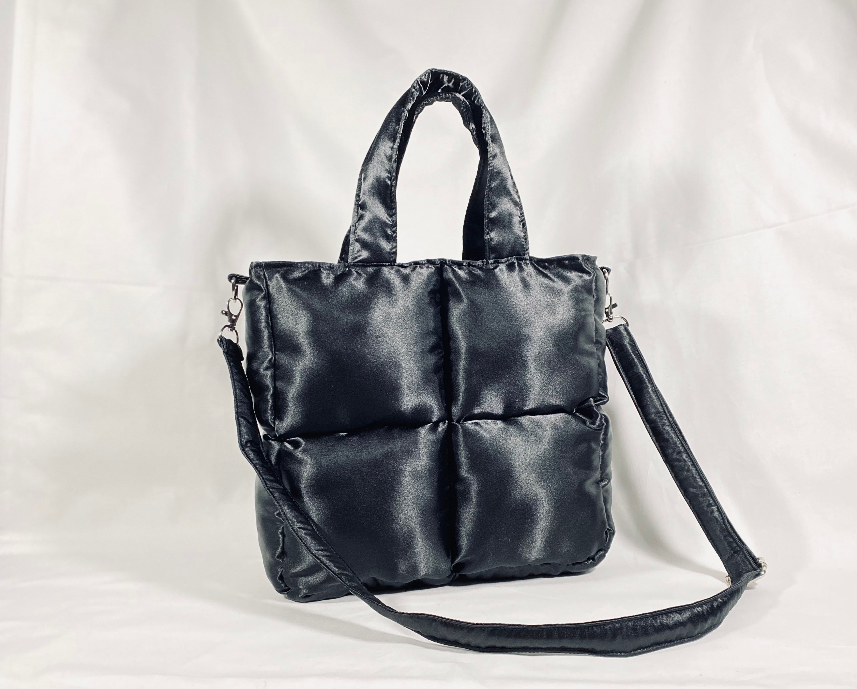 Diana Puff Tote Puffer Tote Tote Bag With Pocket Satin Tote - Etsy