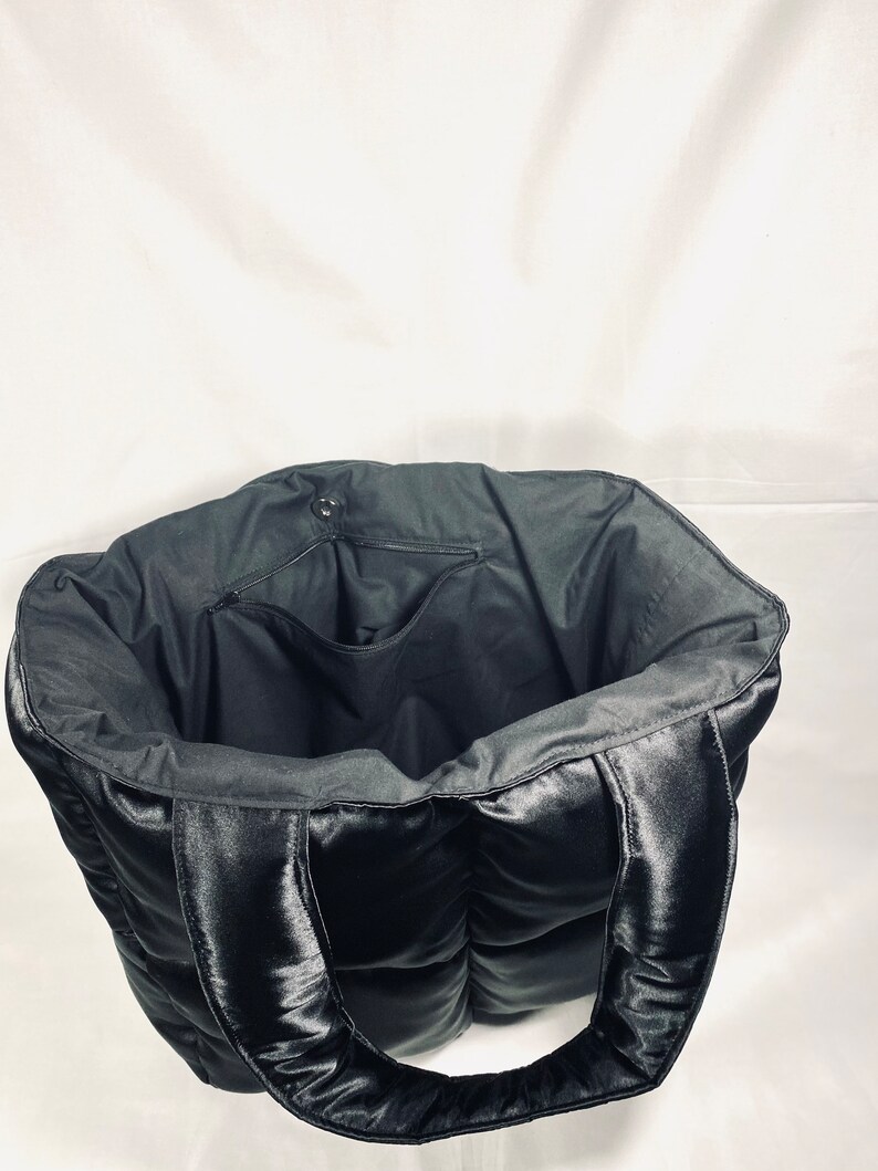 Diana Puff Tote Puffer Tote Tote Bag With Pocket Satin Tote - Etsy