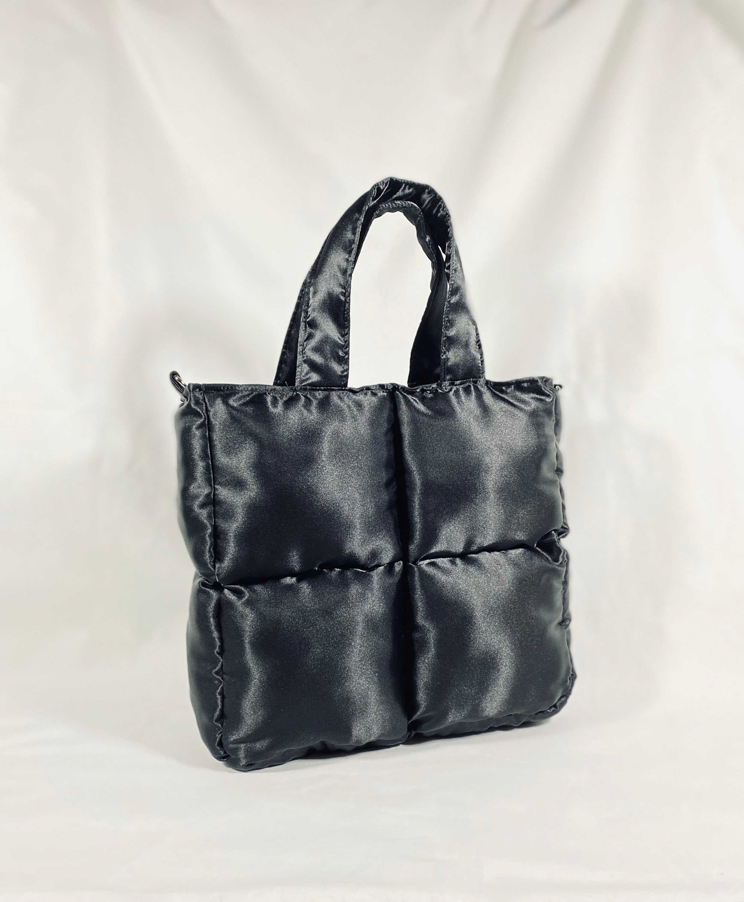 Diana Puff Tote Puffer Tote Tote Bag With Pocket Satin Tote - Etsy