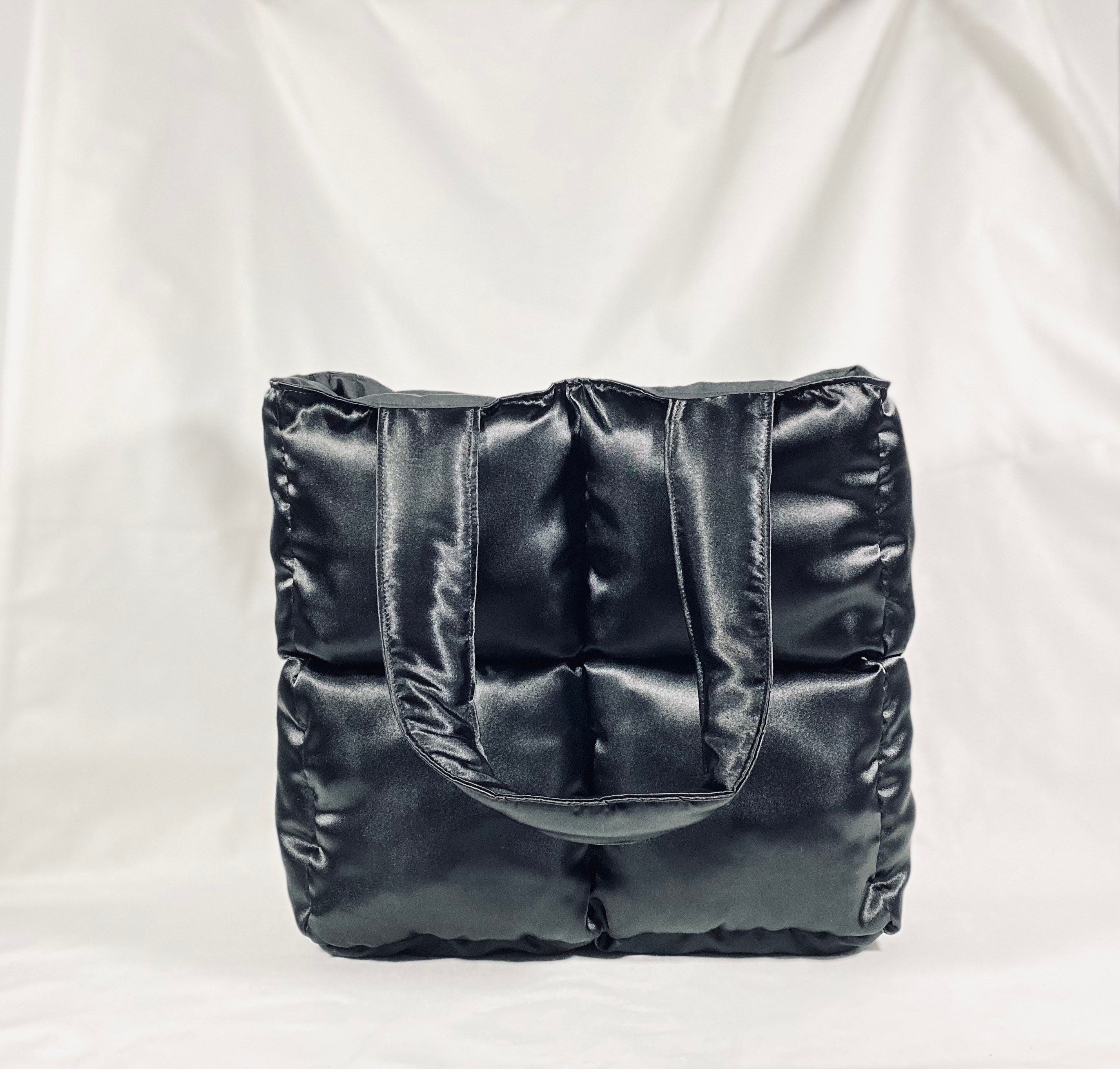 Diana Puff Tote Puffer Tote Tote Bag With Pocket Satin Tote - Etsy