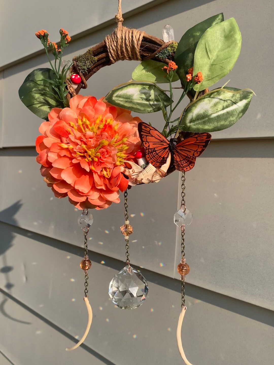 Muskrat Mandible Jawbone Suncatcher Wreath / Bone Decor Bone - Etsy