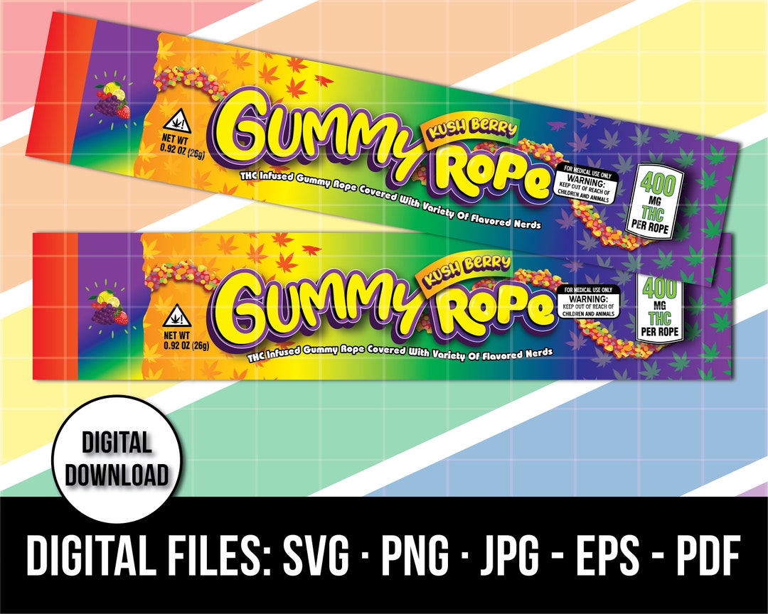 Gummy Rope Packaging: Kush Berry Candy Wrapper (digital Download) - Etsy