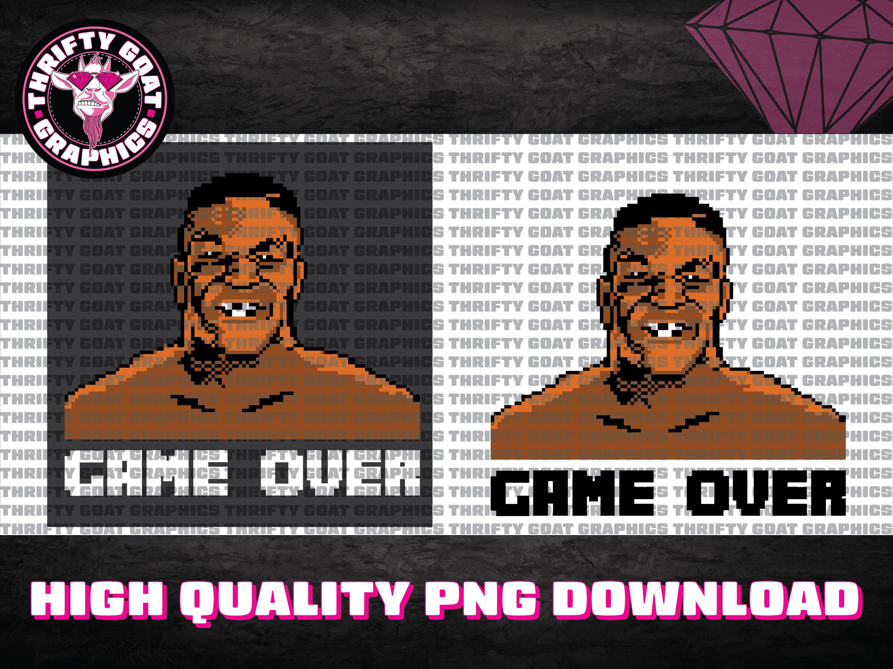 8-bit Mike Tyson 'game Over' PNG (digital Download) - Etsy